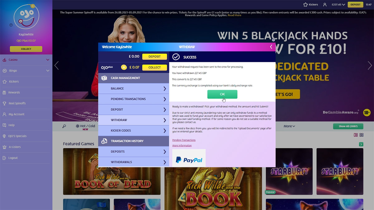 PlayOJO Bingo Deposit Withdrawal Full Review PlayOJO Bingo Deposit Withdrawal Full Review